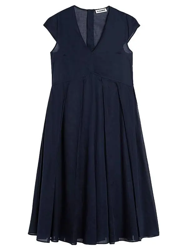 JIL SANDER Pleated A-line Dress - Midnight