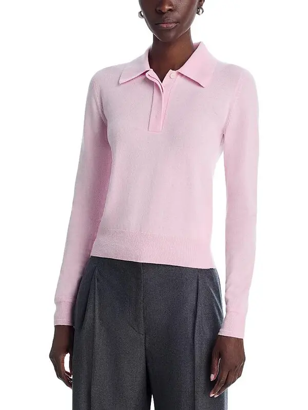 JIL SANDER Wool Polo Sweater - Candy Pink