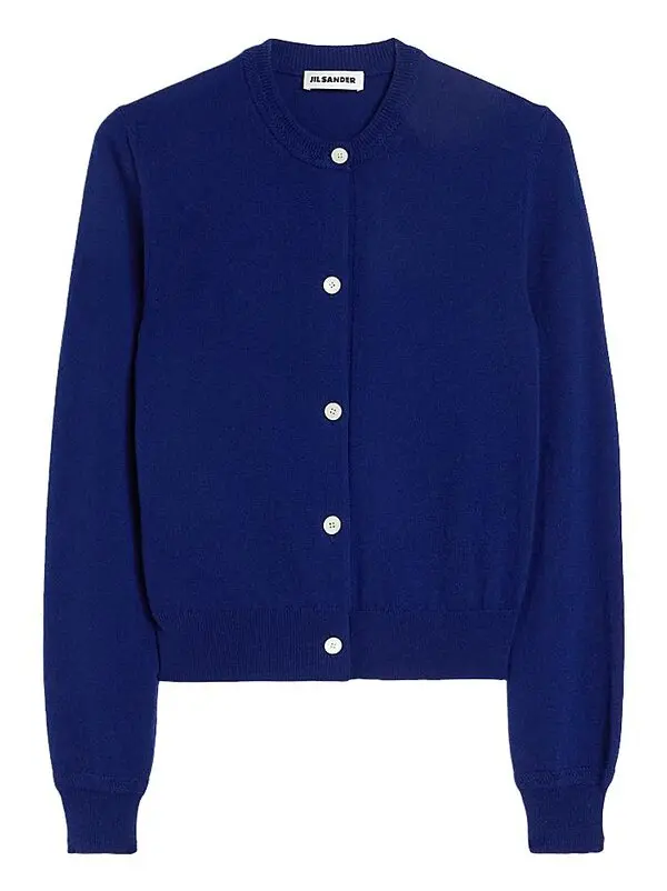 JIL SANDER Long Sleeve Wool Sweater - Violet Night
