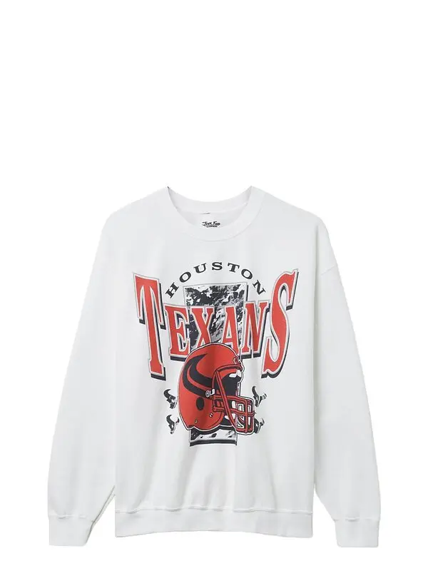 Junk Food Clothing Nfl Houston Texans Fleece Crewneck - White