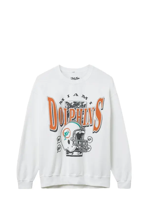 Junk Food Clothing Nfl Miami Dolphins Fleece Crewneck By - White