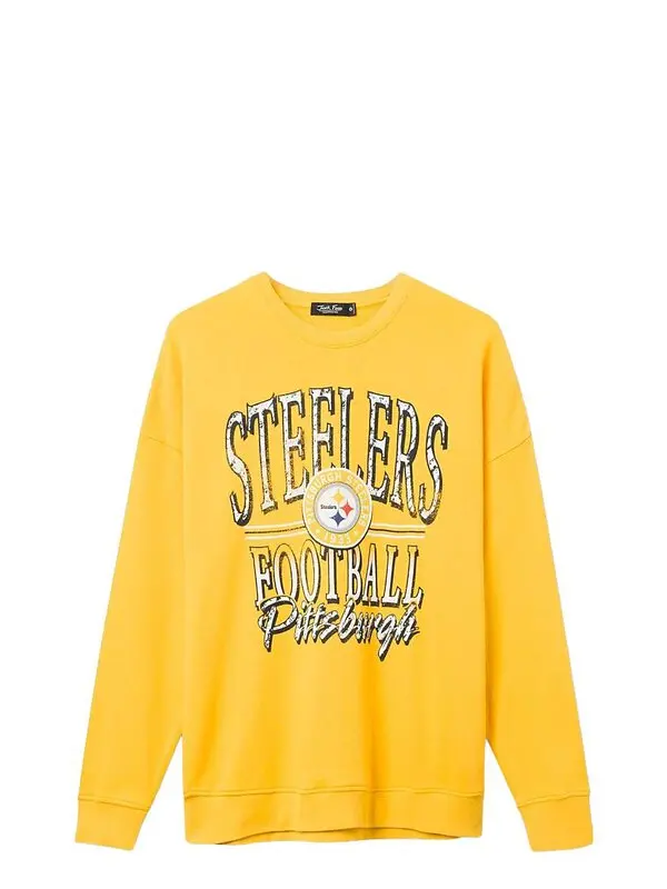 Junk Food Clothing Nfl Pittsburgh Steelers Lateral Crew Fleece - Mustard
