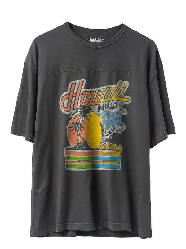 Junk Food Clothing Hawaii Mahalo Hockey T-shirt - Vintage Black