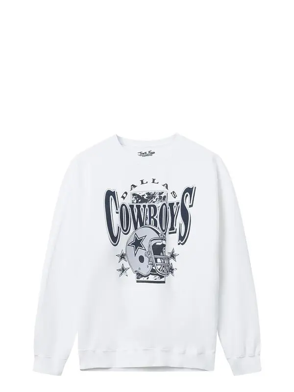 Junk Food Clothing Nfl Dallas Cowboys Crew Fleece Sweatshirt - White