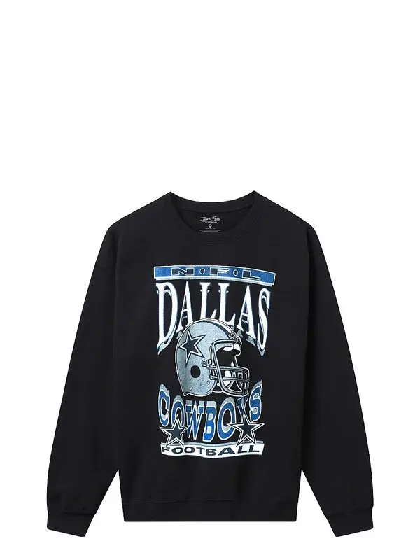 Junk Food Clothing Nfl Dallas Cowboys Helmet Fleece Crew - Vintage Black