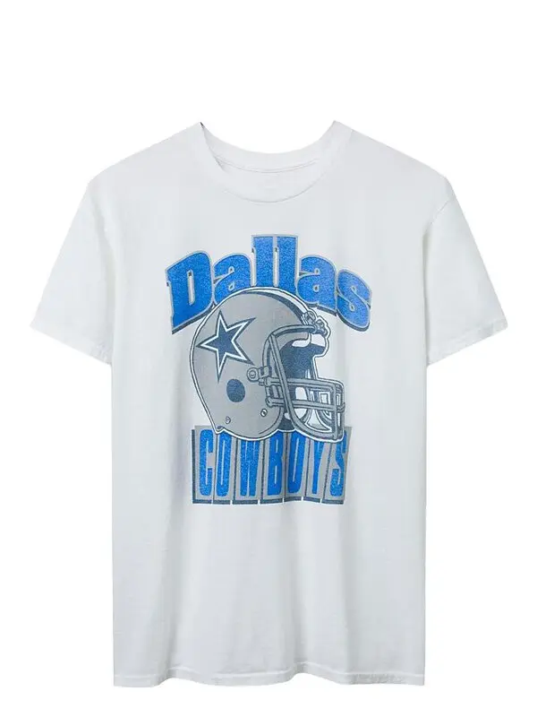 Junk Food Clothing Nfl Dallas Cowboys Throwback Helmet Flea Market Tee - Vintage White