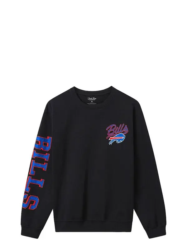 Junk Food Clothing Nfl Buffalo Bills Glitter Crew Fleece - Black