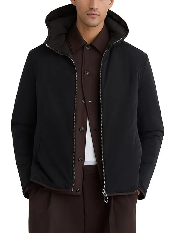 REISS Devonay Reversible Puffer Jacket - Navy/brown