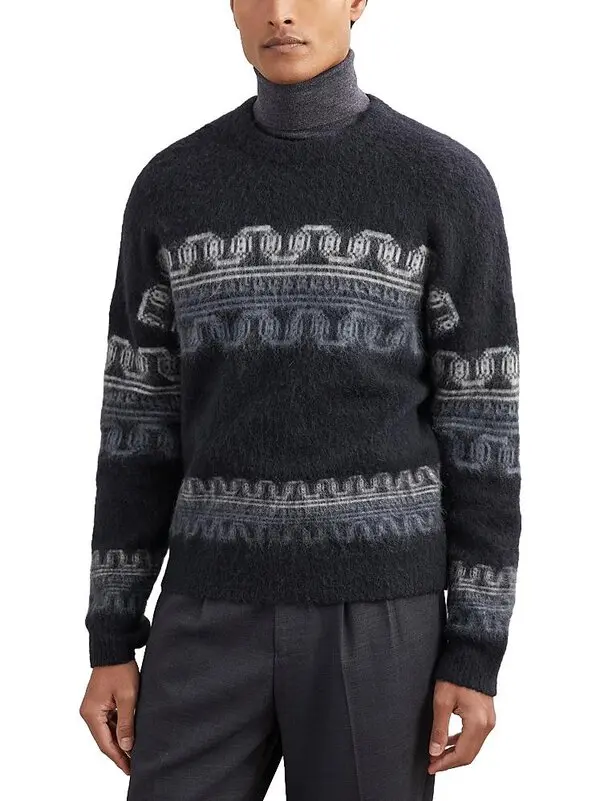 REISS Lennox Fair Isle Wool-alpaca Blend Jumper - Navy