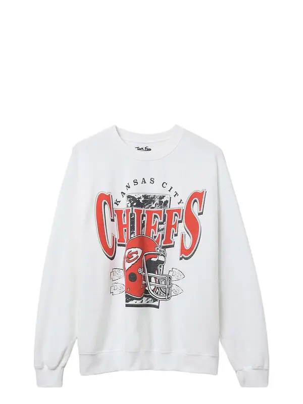 Junk Food Clothing Nfl Kansas City Chiefs Crew Fleece - White