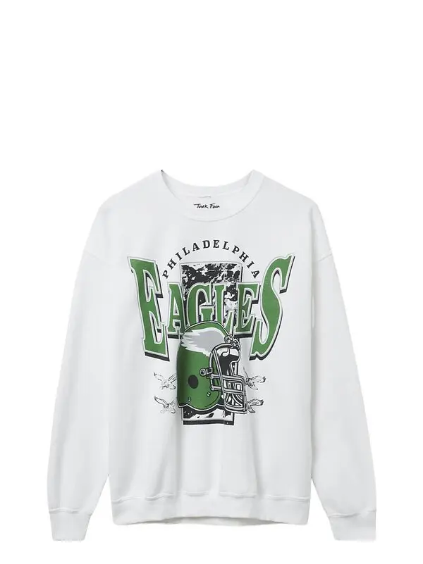 Junk Food Clothing Nfl Philadelphia Eagles Fleece Crewneck - White