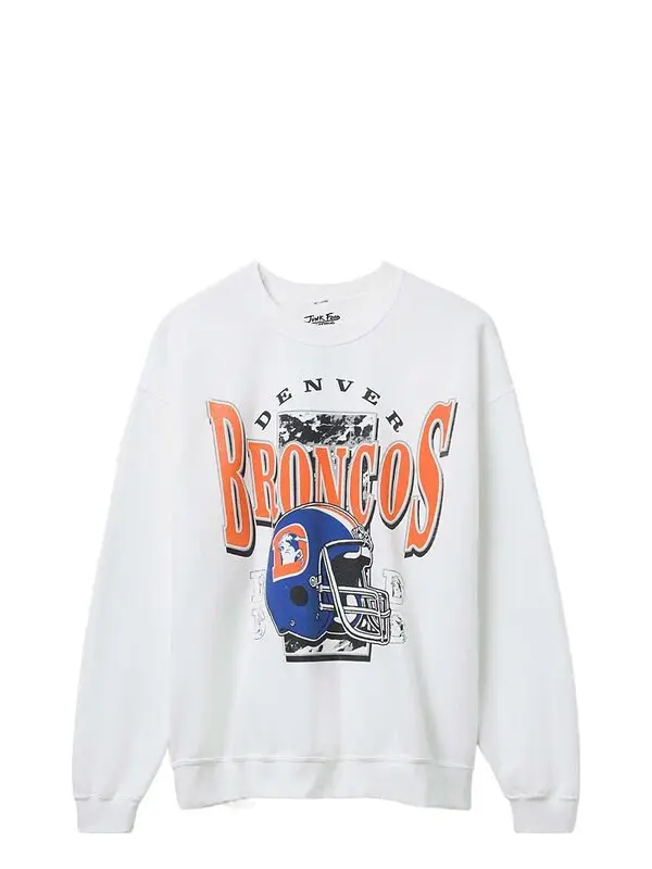 Junk Food Clothing Nfl Denver Broncos Fleece Crewneck - White