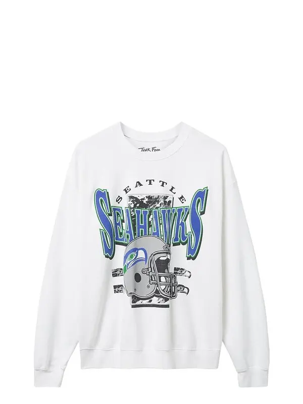 Junk Food Clothing Nfl Seattle Seahawks Fleece Crewneck - White