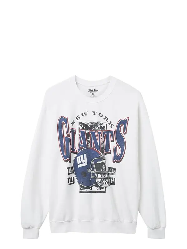 Junk Food Clothing Nfl New York Giants Crew Fleece - White