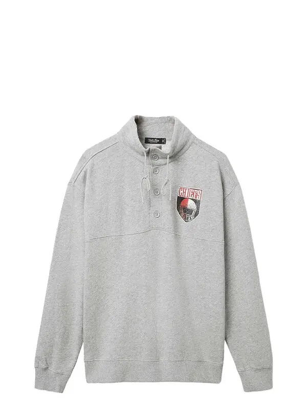 Junk Food Clothing Nfl Kansas City Chiefs Slant Fleece Button-up - Heather Grey