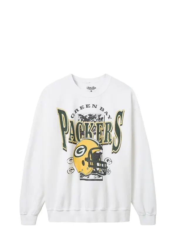 Junk Food Clothing Nfl Green Bay Packers Fleece Crewneck - White