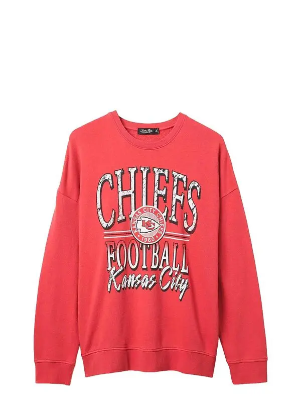 Junk Food Clothing Nfl Kansas City Chiefs Lateral Crew Fleece - Licorice