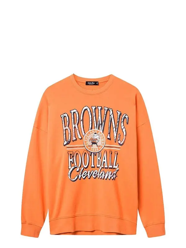 Junk Food Clothing Nfl Cleveland Browns Lateral Crew Fleece - Orange