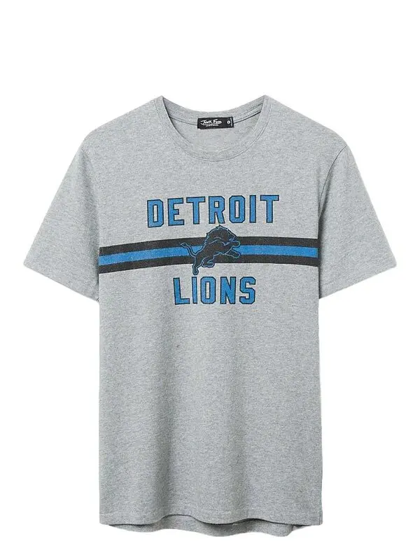 Junk Food Clothing Nfl Detroit Lions Lineman Tee - Heather Grey