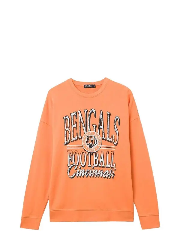 Junk Food Clothing Nfl Cincinnati Bengals Lateral Crew Fleece - Orange