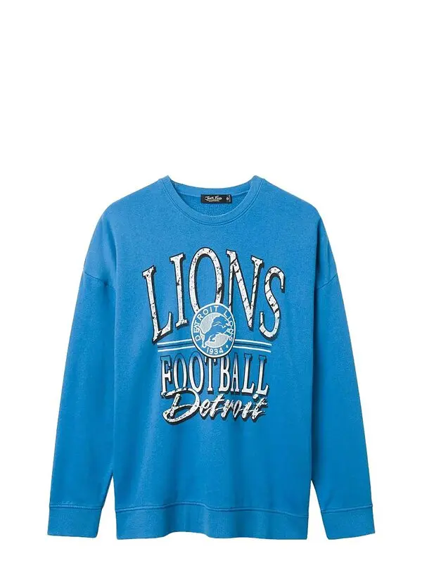 Junk Food Clothing Nfl Detroit Lions Fleece Crew - Lions Blue