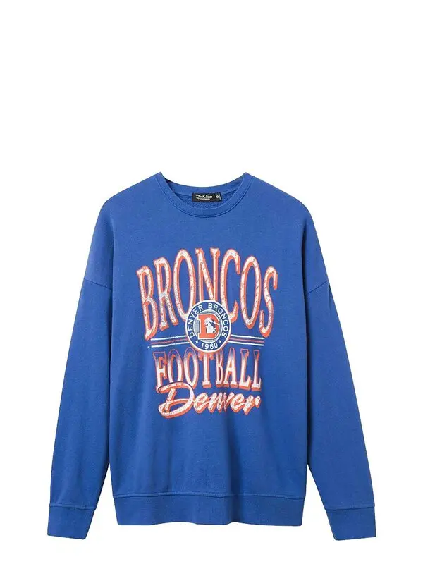 Junk Food Clothing Nfl Denver Broncos Lateral Crew Fleece - Liberty
