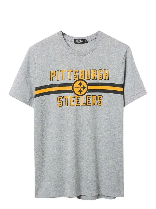 Junk Food Clothing Nfl Pittsburgh Steelers Lineman Tee - Heather Grey