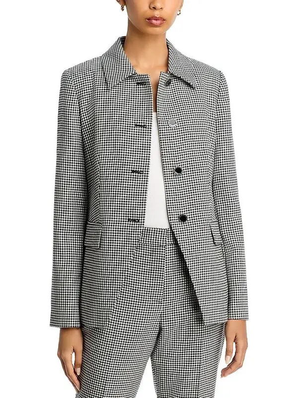 Elie Tahari Greta Checked Jacket - Black And White Check