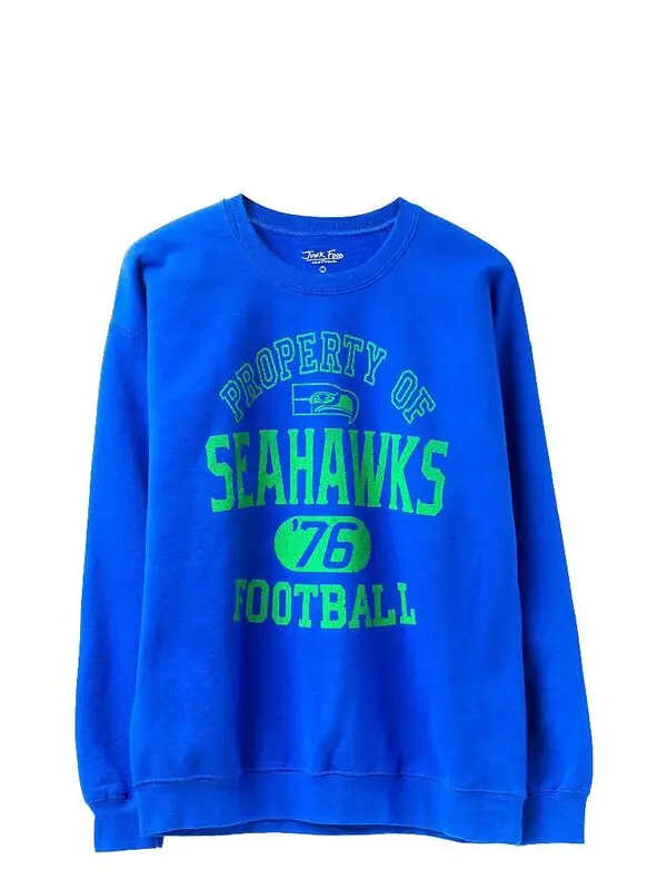 Junk Food Clothing Nfl Seattle Seahawks Fleece Crewneck - Royal