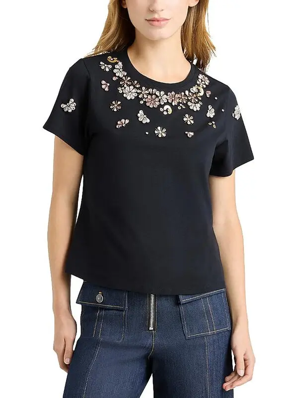Cinq À Sept Embellished Top - Black