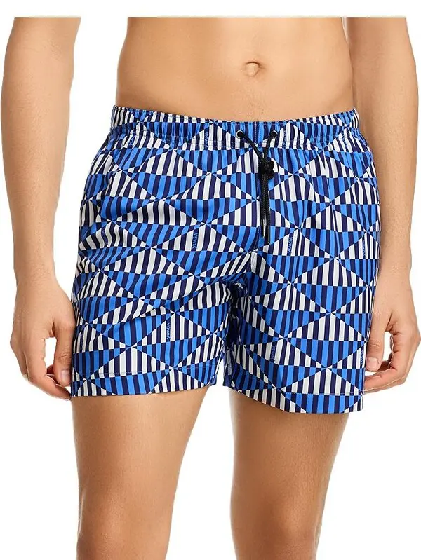 YUASA MENSWEAR Vertigo Diamonds Swim Shorts - Blue