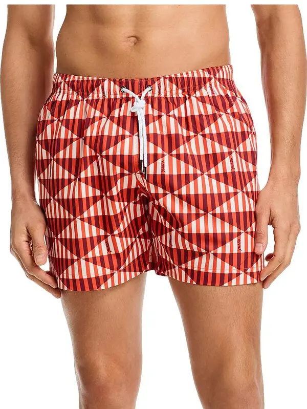YUASA MENSWEAR Vertigo Diamonds Swim Shorts - Red