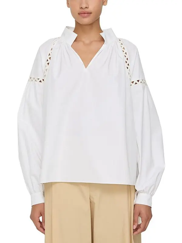 Lafayette 148 New York Raglan Sleeve Top - White
