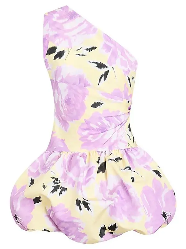 PATOU One Shoulder Mini Dress - Flowers