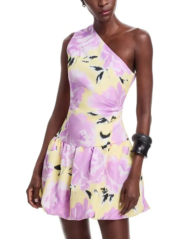 PATOU One Shoulder Mini Dress - Flowers