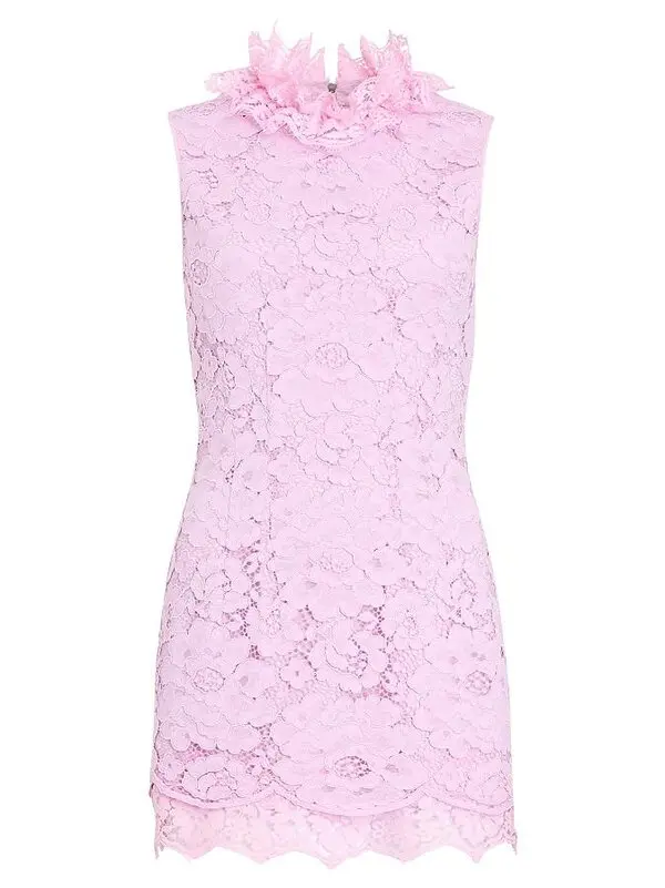 PATOU Sleeveless Lace Mini Dress - Pink