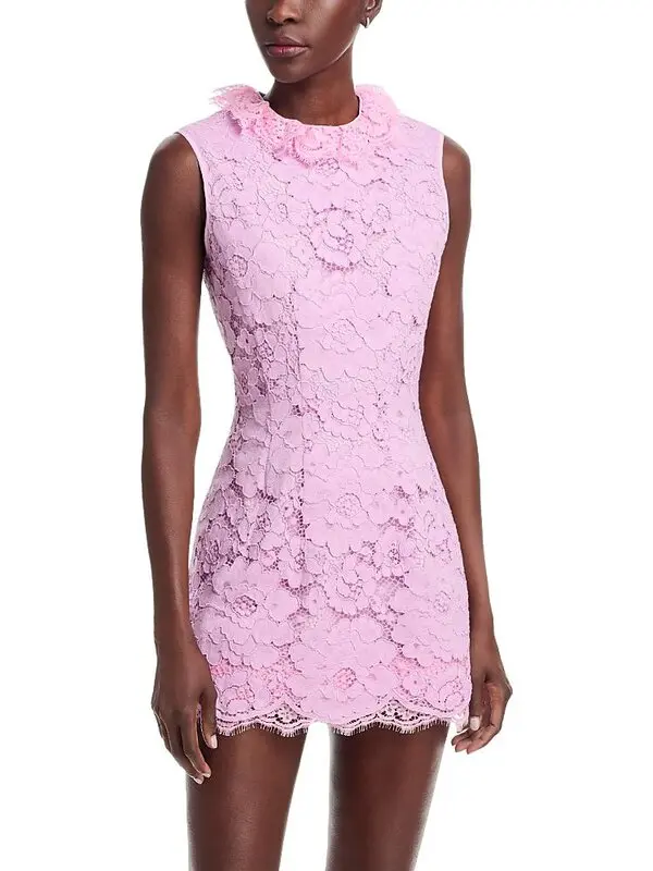 PATOU Sleeveless Lace Mini Dress - Pink
