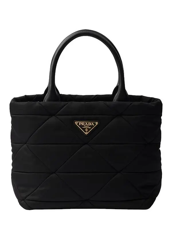 Prada Small Padded Re-nylon Tote - Black