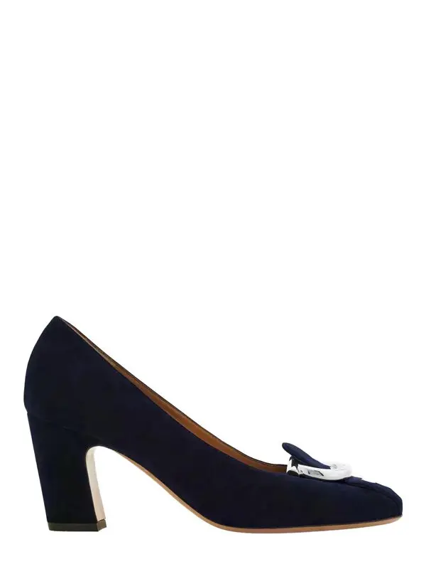 FERRAGAMO 70mm Gancini Block-heel Pumps - Blue