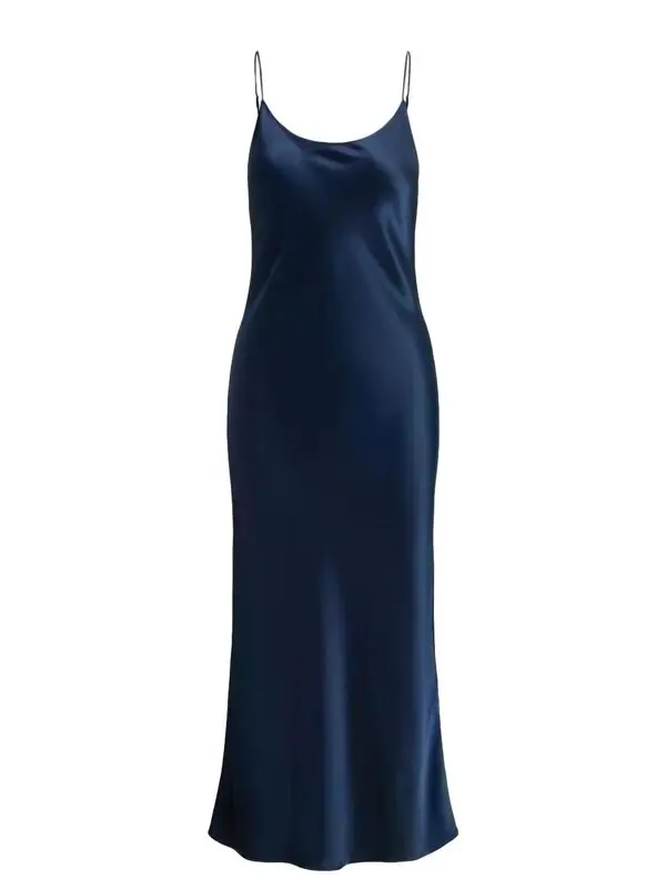 Polo Ralph Lauren Scoop-neck Satin Slip Dress - Blue