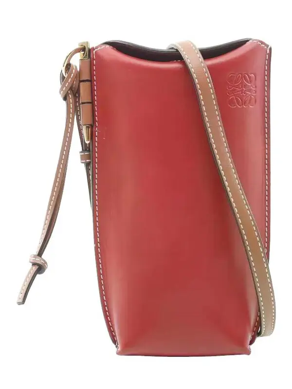Loewe 2000s Gate Pocket Leather Shoulder Bag - Red