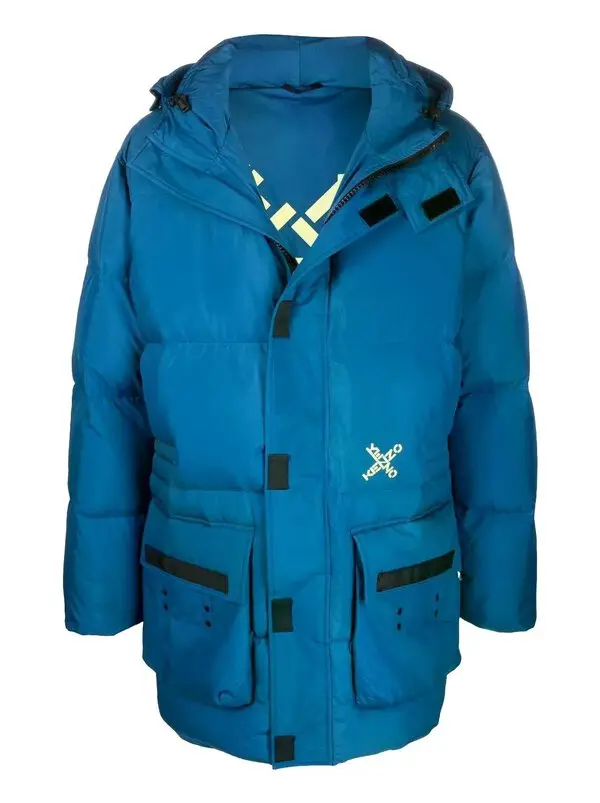 Kenzo Padded Hooded Coat - Blue
