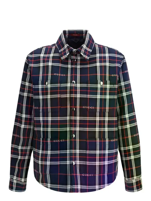 Gucci Logo Tartan Overshirt - Blue
