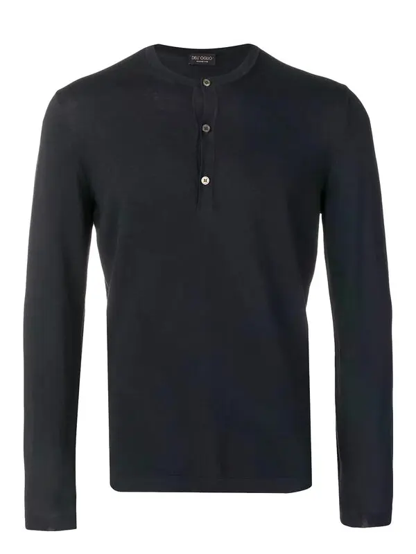 DELL'OGLIO Button-up Knitted Jumper - Black