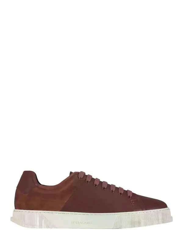 FERRAGAMO Clayton Panelled Sneakers - Brown
