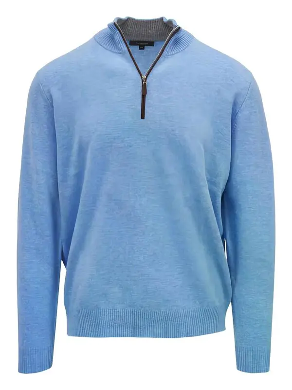 Kinross Cashmere Mock-neck Pullover - Blue