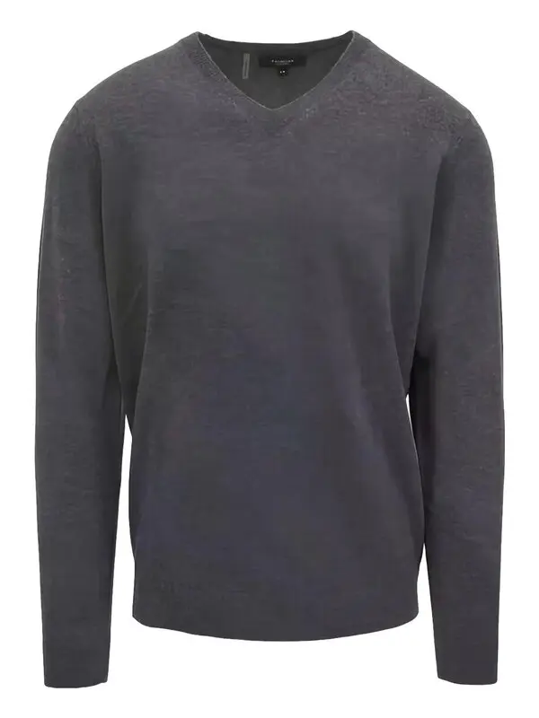 Kinross Cashmere V-neck Sweater - Grey
