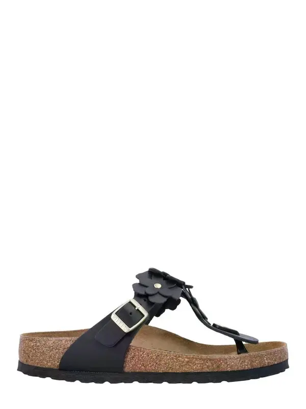 BIRKENSTOCK Gizeh Flower Flip Flops - Black