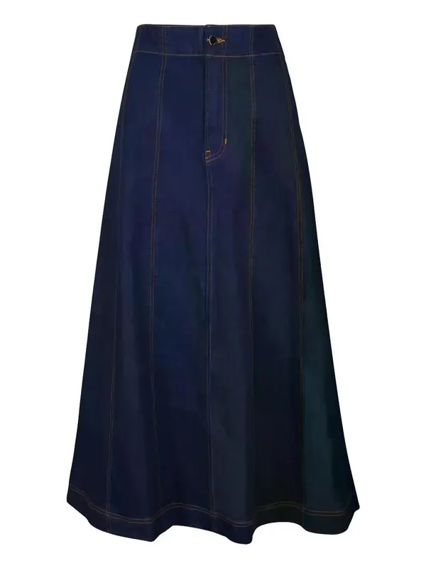 Veronica Beard Alix A-line Panelled Midi Skirt - Blue