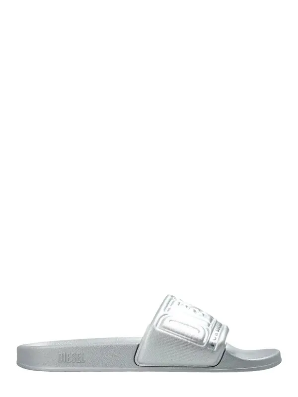 DIESEL® Embossed Logo Slides - Silver